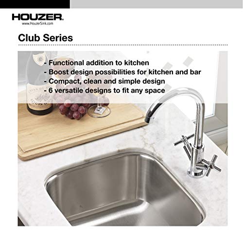 Houzer CS-1407-1 Club Series Undermount Medium Bowl Bar/Prep Sink