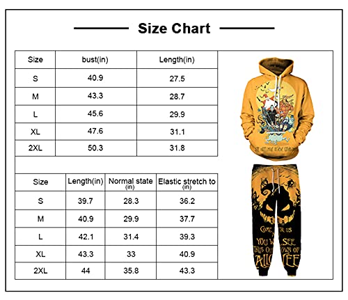 Halloween Mens Jack Hoodie Pant Set 3d Printed Sweatshirts Suit JackSet-3-Small