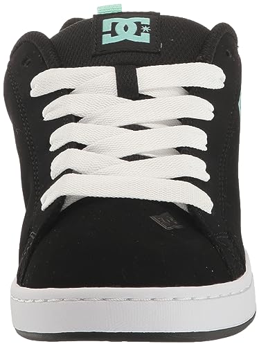 DC Women's Court Graffik Low Shoe Skate, Black/Crazy Pink/Turquoise, 9.5