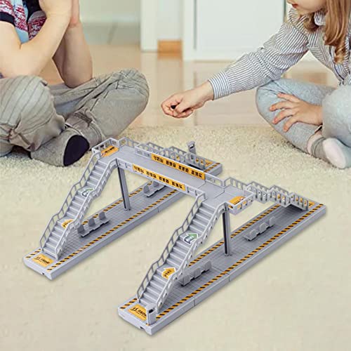 Colcolo HO Scale Model Building Kits Pedestrian Bridge, DIY Assembled flyovers, Assembled Realistic for Diorama, DIY Scene, Fairy Gardens, Micro Landscape