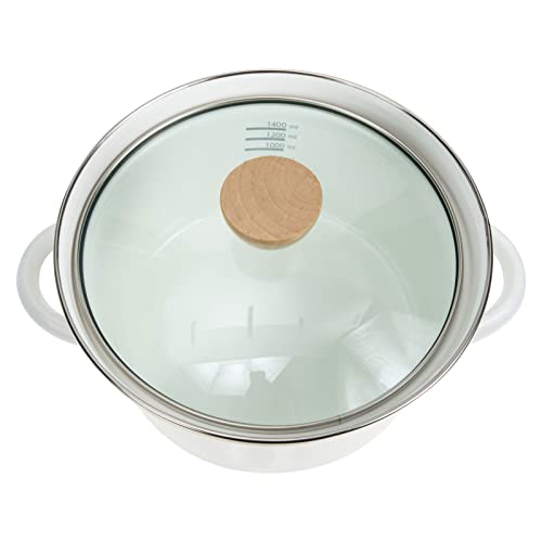 HANABASS 8 Quart Stock Pot Enamel Stockpot with stockpots oven pot cooking pots Glass Lid Enamel- Enamel Pot