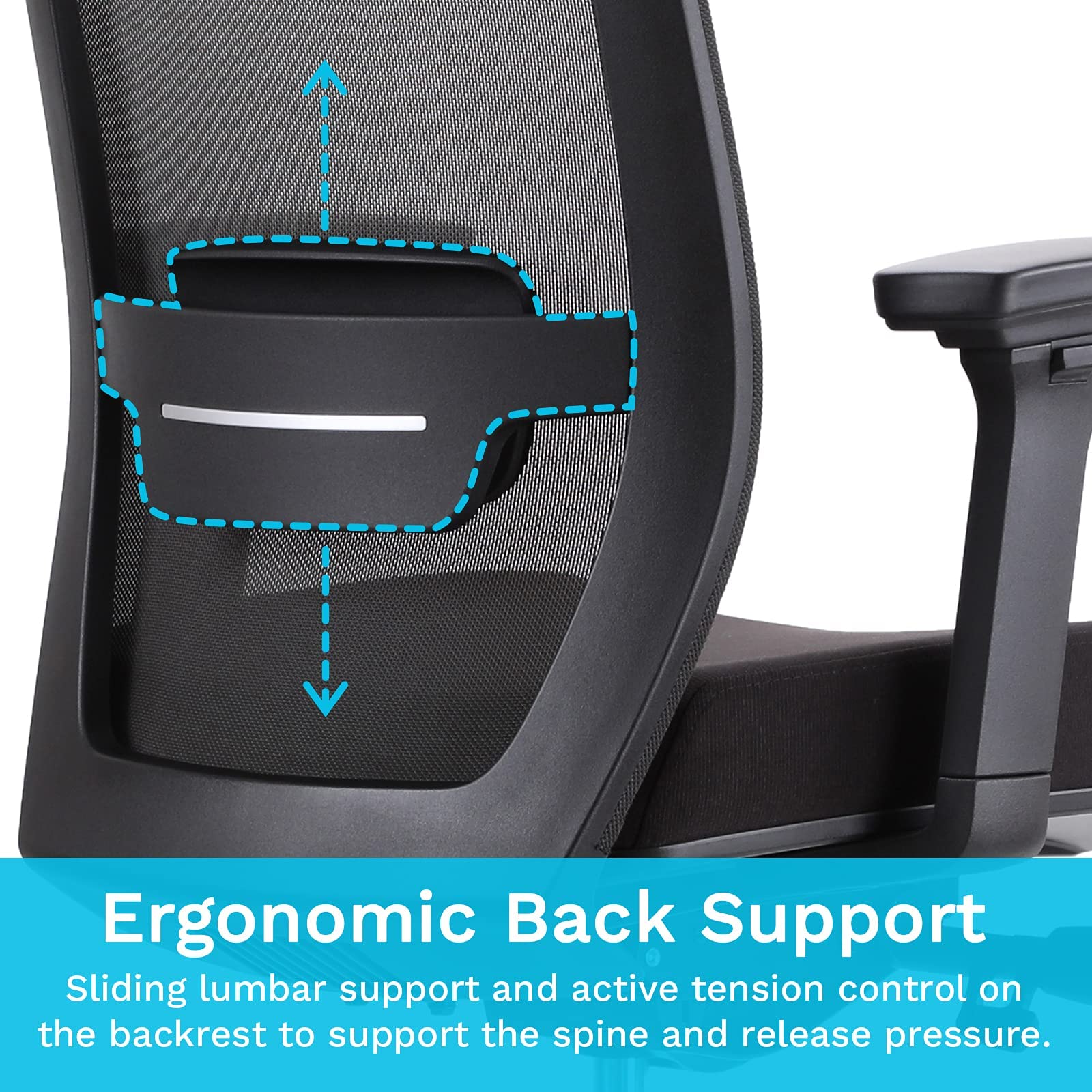EasyErgo Apollo Ergonomic Chair - Ergo Mesh Design for Computer Desk Work - Comfortable Office Chair (Ash)