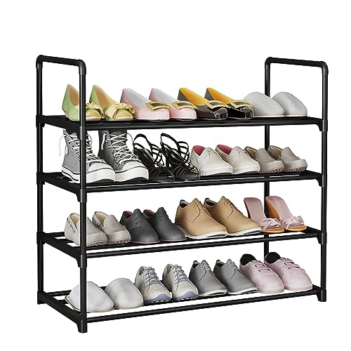 INGIORDAR Shoe Rack 4 Tier Metal Stackable Organizer Storage Shelf Hold 16-20 Pairs for Closet Entryway Bedroom, Blackā¦