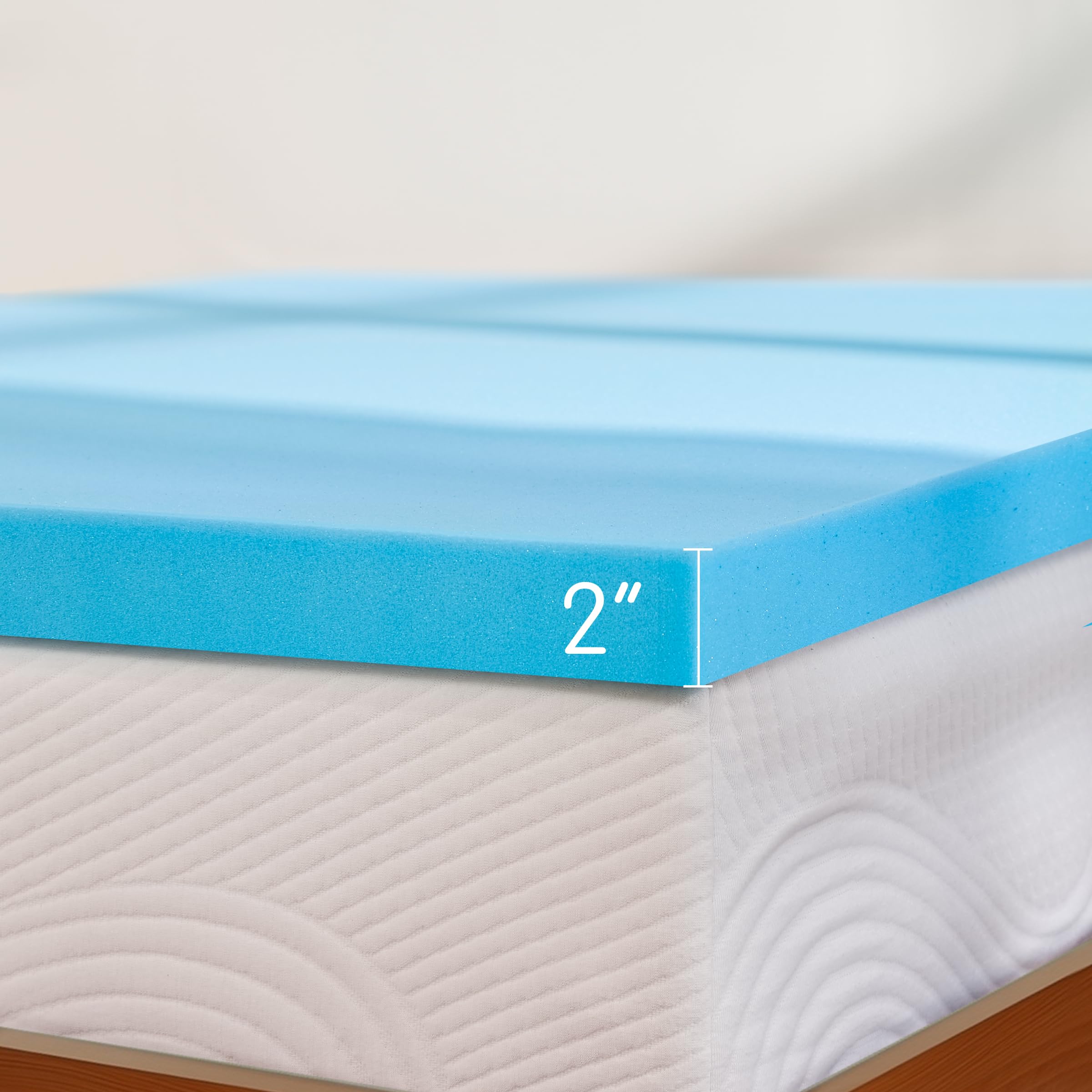 Hokway 3 Inch Gel Memory Foam Mattress Topper Queen Bed Topper with Removable Cover Mattress Topper with Non-Slip Design - Queen