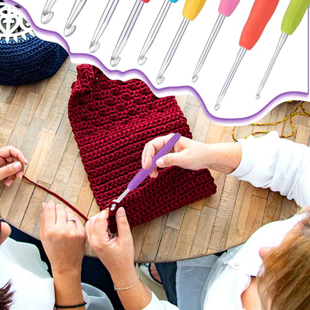 Crochet Hooks, 96 Pack Crochet Kit for Beginners, Ergonomic Crochet Hook Set, Soft Grip Crochet Hooks Set, Stitch Markers, Knitting and Crochet Kit for Beginners Adults