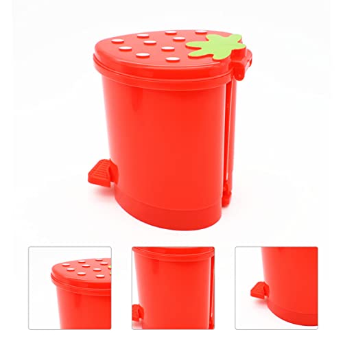 NUOBESTY Mini Heart Desktop Strawberry Desk Trash can Desktop Trash can car Trash cans Trash Can: Push
