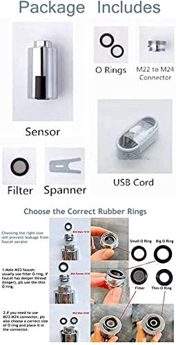 GQU Touchless Automatic Faucet Motion Sensor Adapter Tap Autowater For Kitchen Bathroom Sink, Hand Free Aerator, Smart Faucet Sensor (Null)