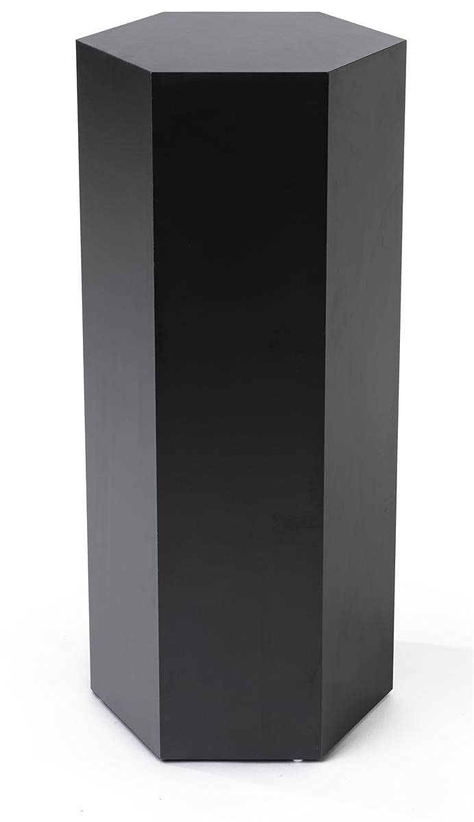 Displays2go Hexagon Riser Pedestal, Laminate, 30-inch Tall - Black (SMHEXPD30BLK)