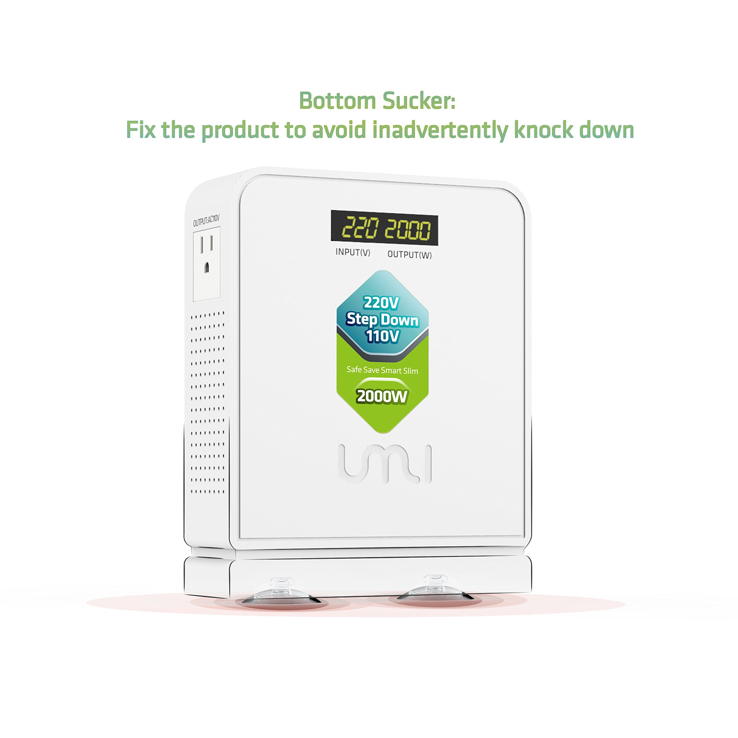 UMI 2000W 2400W Step Down Voltage 220v to 110v Converter, Heavy Duty Power Converter 220V to 110V, Good Transformer for Overseas, Step Down Converter 220V to 110V - US to Europe Voltage Converter