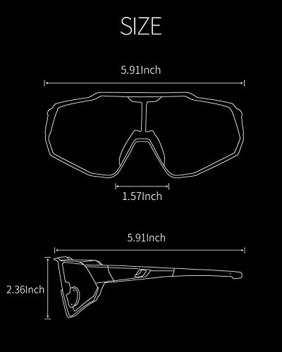 CoolChange Polarized Cycling Sunglasses Full Screen TR90 Unbreakable Lightweight Sports Glasses for Men Women