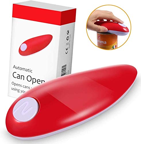 FlyBanbooElectric Can Opener, Restaurant can Opener, Smooth Edge Automatic Electric Can Opener Chef's Best Choice, Best Kitchen Gadget for Arthritis, Red, A239