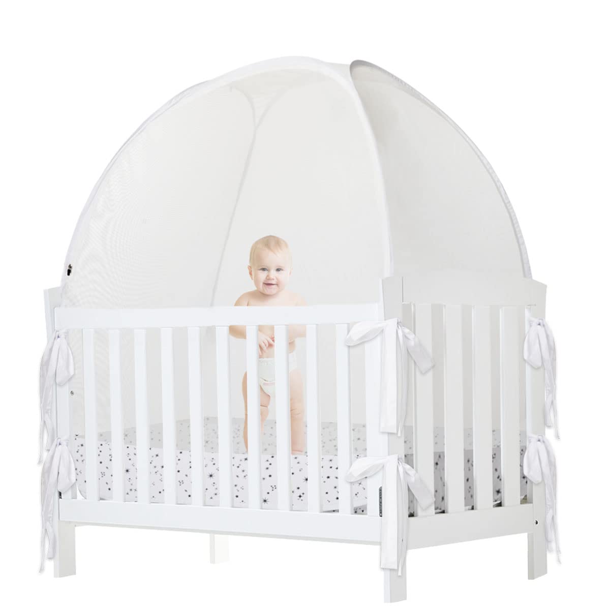 De-LOVELY Crib Pop Up Tent, Baby Tent for Crib,Baby Mesh Cover Net,Crib Net to Keep Baby in