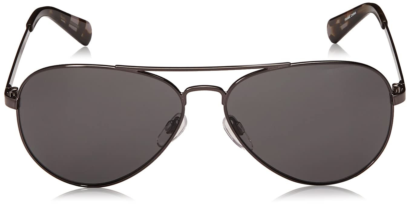 Cole Haan Men's Ch6007 Metal Aviator Sunglasses, Dark Gunmetal, 58 mm