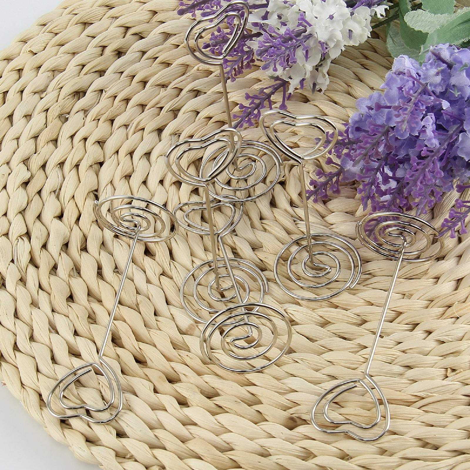 Leyeet Table Number Card Holders, 10pcs Table Photo Holder Table Picture Holder Wire Photo Holder Clips Memo Note Photo Stand for Party Wedding Table Decorations