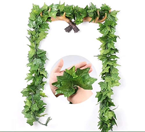 PrettyMoon Artificial Ivy Fake Greenery Leaf Garland Plants Vine Foliage Flowers Hangingfor Home Kitchen Garden Office Wedding Party Wall Decoration(5 Pack,7.5ft,36leaves Each)