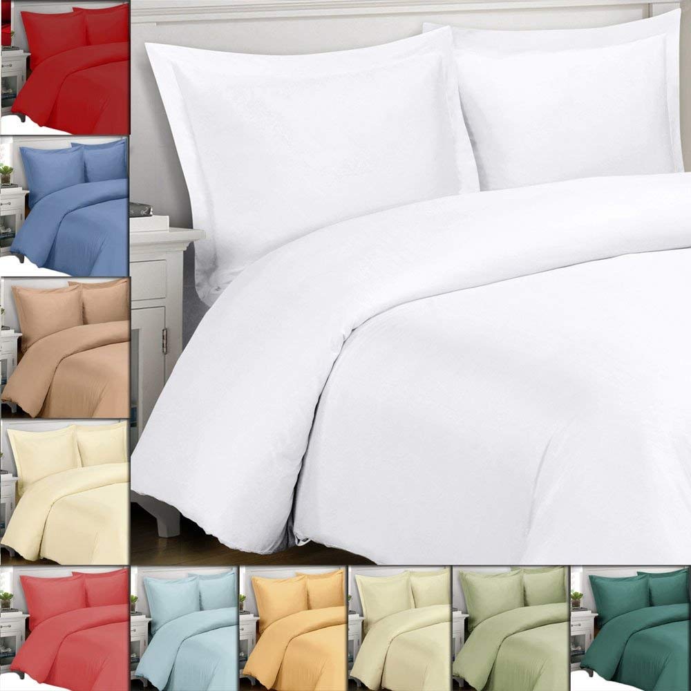 King/Cal-King White Silky Soft 100% Luxury Viscose Made from Bamboo, Duvet Covers 100% Viscose from Bamboo Duvet Cover Sets