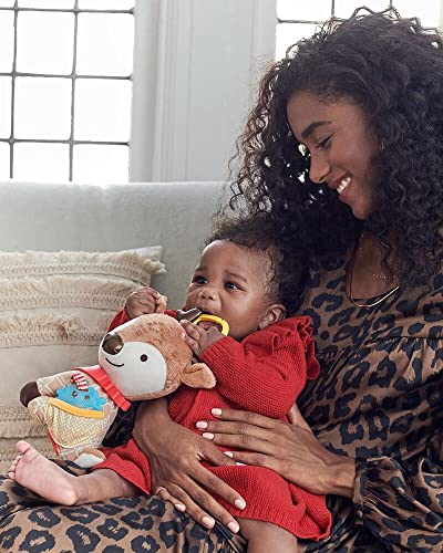 Skip Hop Bandana Buddies Baby Activity and Teething Toy with Multi-Sensory Rattle and Textures, Deer