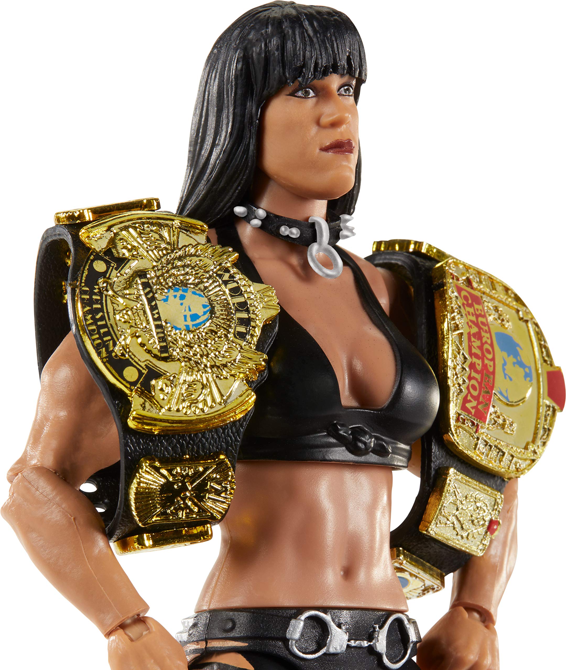 WWE Elite Collection 2-Pack: Triple H & Chyna 6-in Action Figures with 2 Sets of Swappable Hands & Superstar Accessories; Ages 8 Years Old & Up 