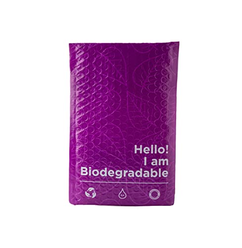 Kipulu™ 100% Biodegradable Bubble Mailers,25pcs Padded Packaging Wrap Envelopes Pouches Eco Friendly no glue, no plastic, Christmas wrapping (6 x 10 purple)