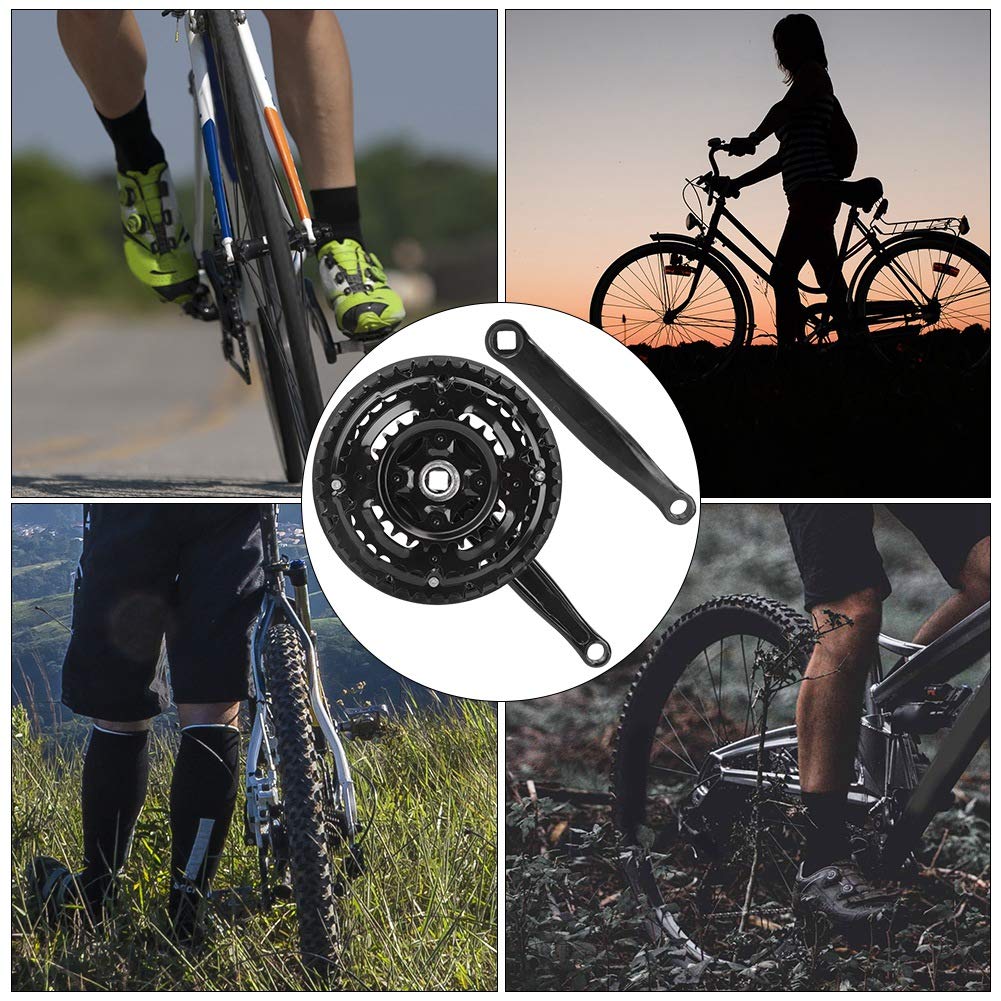 Drfeify Bicycle Crankset, 24-34-42T Mountain Bicycle Crankset for Variable Speed Mountain Bike Road Bicycle