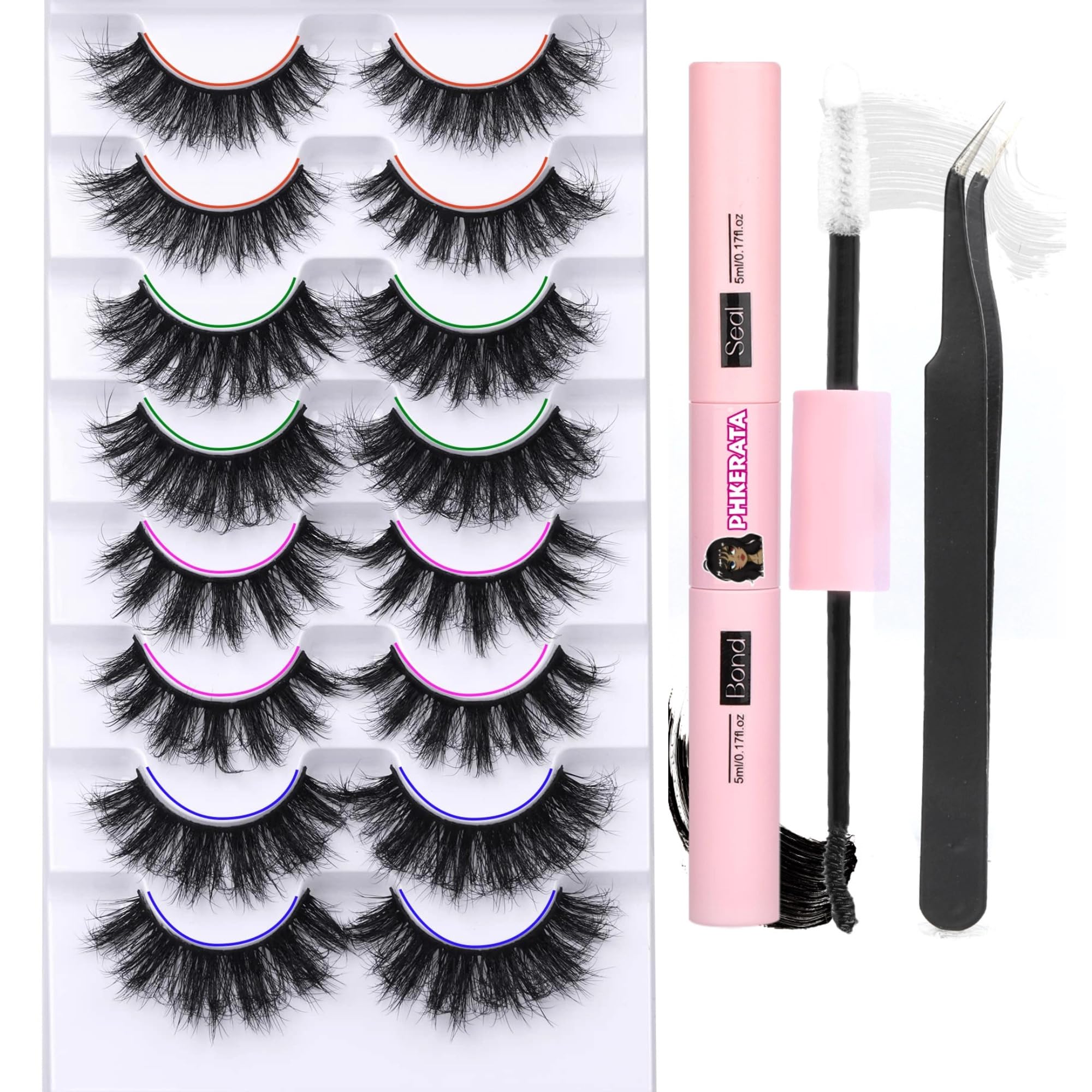Fluffy Lash Extension Kit Wispy Diy Eyelash Extension Kit at Home Lash Clusters Kit with Lash Bond and Seal Eye Lashes by PHKERATA