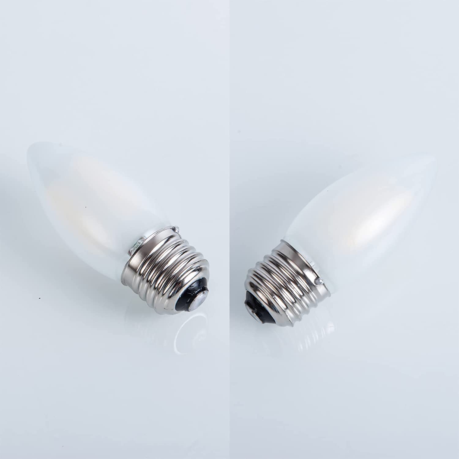 Jacqings E26 Candelabra Light Bulbs Frosted Chandelier Light Bulbs 25watt Equivalent 2700K Warm White B11 Torpedo Tip Dimmable 2W LED Decorative Candle Light Bulbs (6)