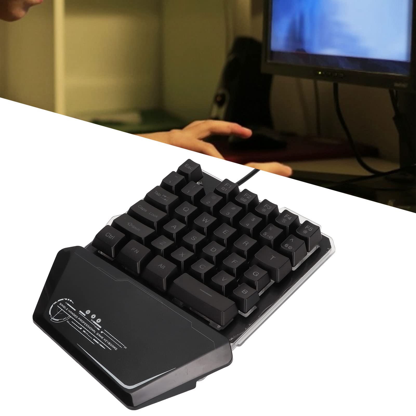 Gaming Keyboard, Small Portable Ergonomic Gaming Keyboard for Home for Office