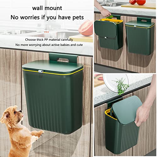 Hanging Kitchen Trash can with lid, Double-Sided Open lid Design, Kitchen Trash can, Kitchen Cabinet Door Hanging Wall Storage Bucket, Kitchen Compost bin, Door Hanging Mounted Trash can