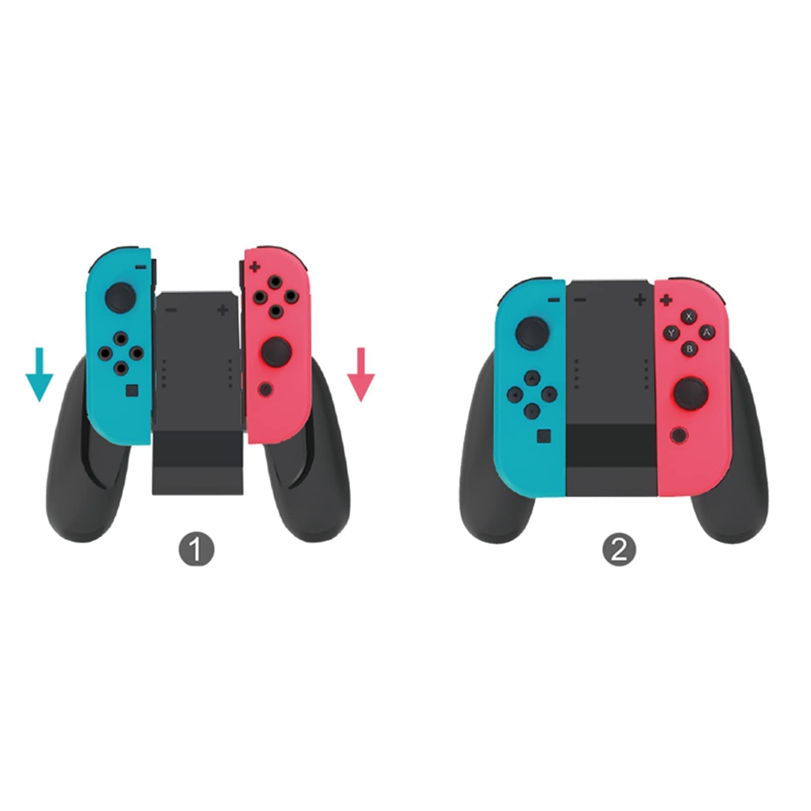 Dobe Joy Con Charging Grip with 1800mAh Battery, 2-in-1 Comfort Grip for Nintendo Switch Joy-Con Controller, Joycon Charger with 32in USB-C Cable, Power & Charge Indicators, Overcharge Protection