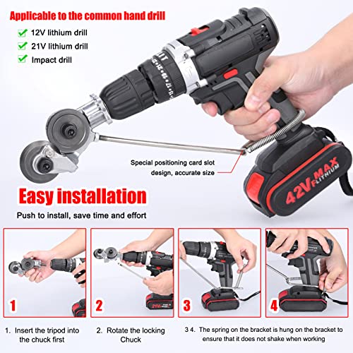 Geevorks Electric Drill Plate Cutter, 2024 New Metal Nibbler Drill Attachment with Adapter 0.8mm, DIY Metal Drill Attachment for Cutting Iron, White Sheet, Steel,Copper, Aluminum