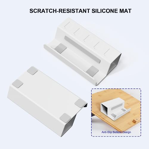 JOYTORN Stand Base Holder for ASUS Rog Ally/Steam Deck,Frosted Aluminum Alloy Playstand with SD Card Slots,Anti-Slip Silicone Pad-White