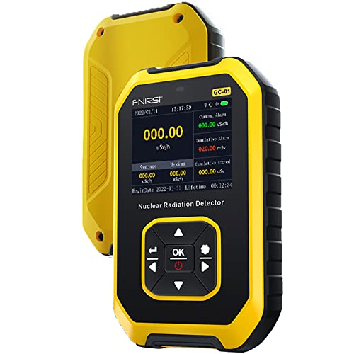 Geiger Counter(GC-01),Nuclear Radiation Detector,Portable Handheld X-ray,Y-ray, β-ray Rechargeable Radiation Monitor Meter,with LCD Backlight Sound-Light Alarm,5 Dosage Units Switched