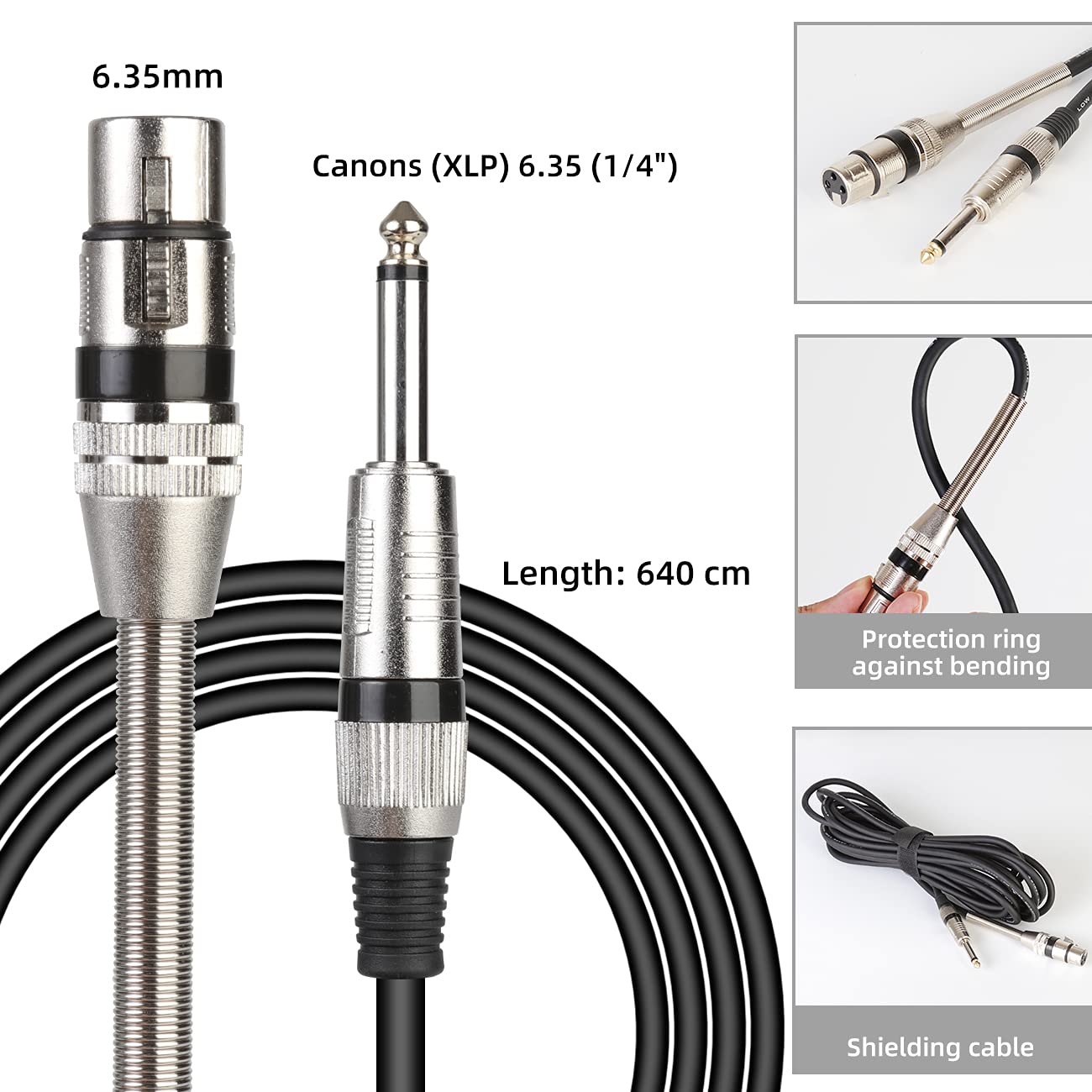 Depusheng C350 Professional Dynamic Microphone Cardioid Vocal Wired MIC with XLR Cable Plug & Play Microphone for Stage Karaoke KTV