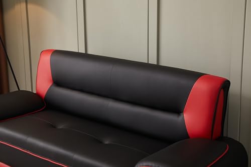 Kingway Inc Sofas, 3 Seat, Black&Red