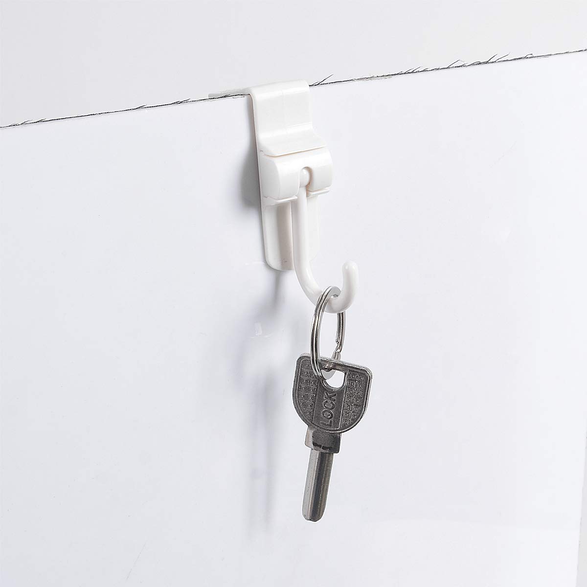 Saim 10Pcs Plastic Hooks Clip Design Firm Hanger ABS Smooth and Bright Suitable for Bathroom Kitchen Bedroom Offices