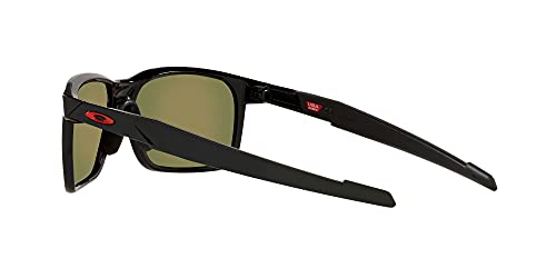 Oakley Men's OO9460 Portal X Rectangular Sunglasses, Polished Black/Prizm Ruby Polarized, 59 mm