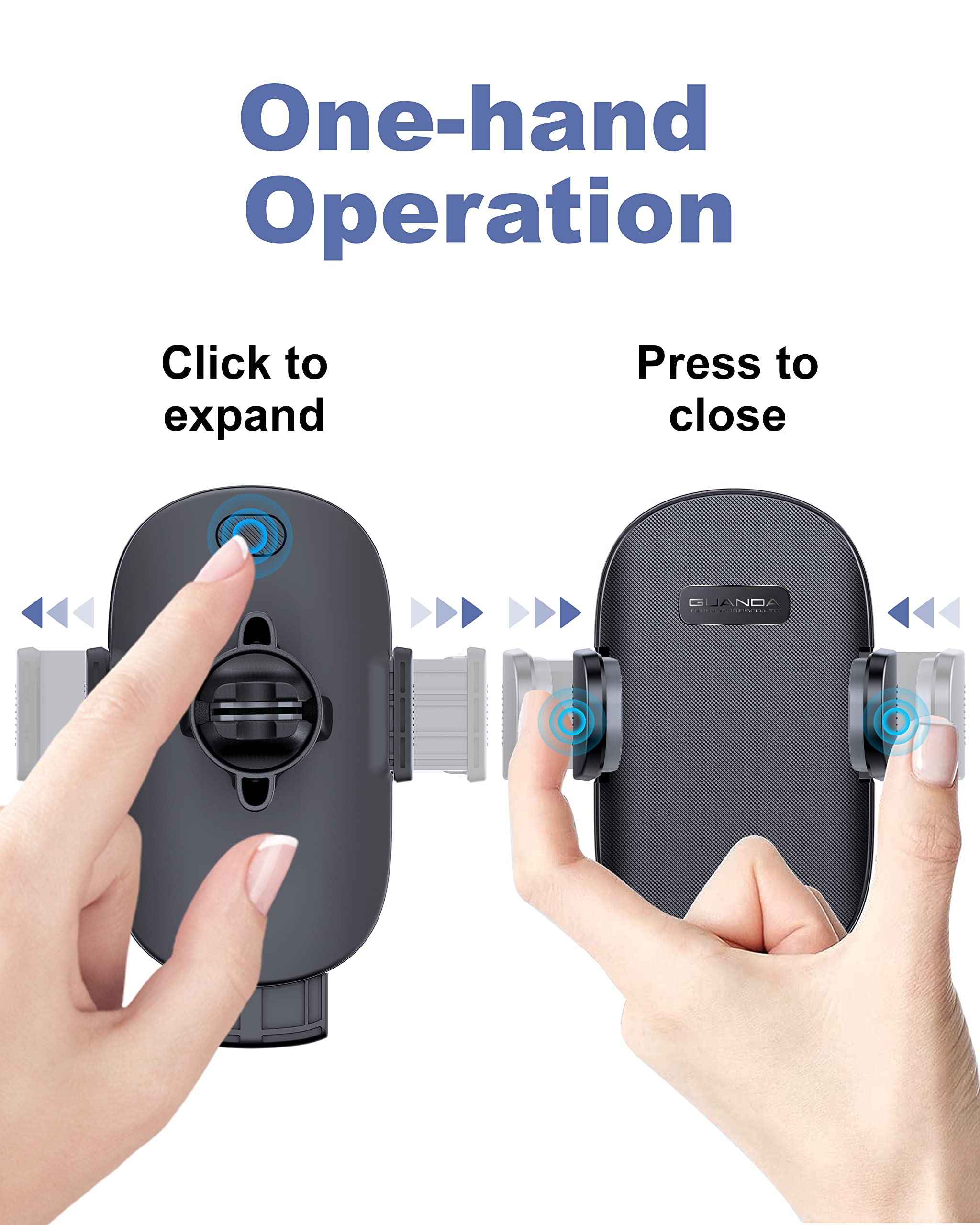 Universal Car Phone Holder Mount for Dashboard Windshield, Military Hands-Free Cell Phone Stand Automobile Cradles Truck Accessories Fit for All iPhone Android Smartphones