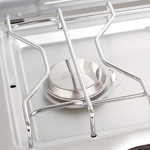 Coleman Triton+ 2-Burner Propane Camping Stove with Push-Button Instant Ignition, Portable Camping Grill/Stove with Adjustable Burners, Wind Guards, and 22,000 Total BTUs of Power