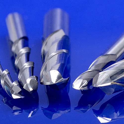 HOZLY for Wood Working Set Diameter 1mm 1.5mm 2.0mm 2.5mm 3.175mm Carbide Ball Nose End Mill CNC Engraving Router Bits Milling Cutter
