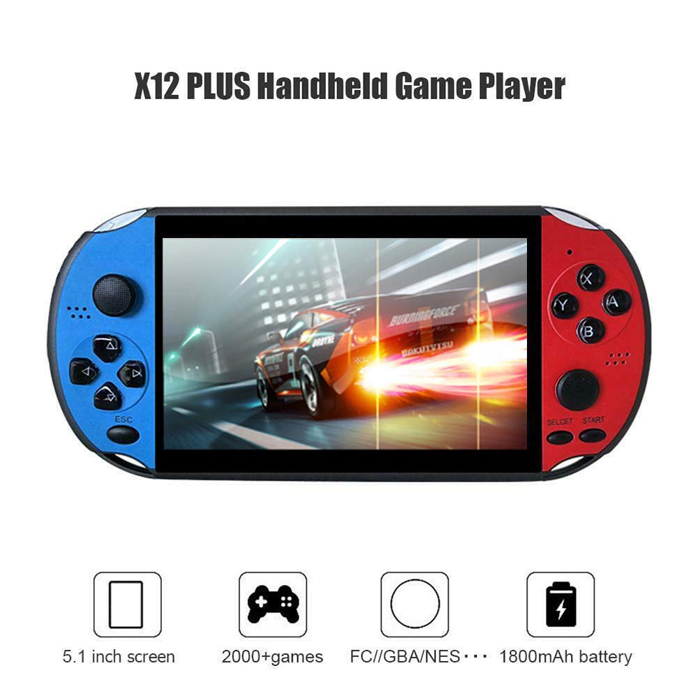 X12 Handheld Game Console 5.1 inch Handheld Game Video Player Dual Rocker 8G Built-in 3000 Game Console Support Archive Function