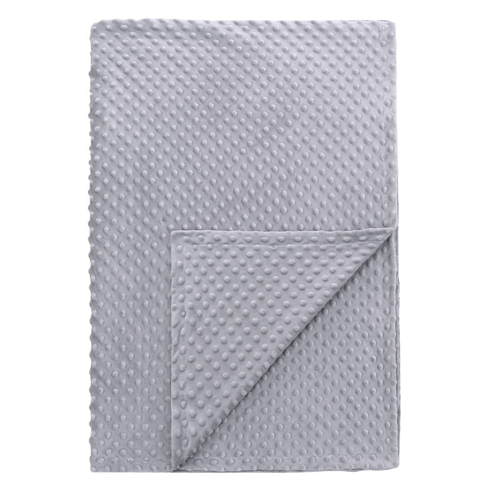Gray Minky Blanket Ultra Thick Bed Throws Double Side Dotted Backing 30" x 40" Baby Minky Blanket Fleece Plush Baby Blanket Super Soft Minky Dot Baby Blanket for Sleeping Stroller (Grey)