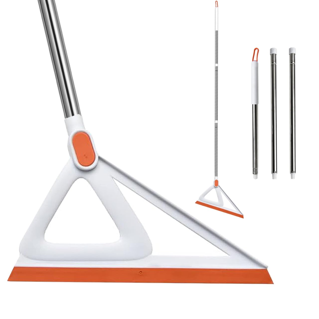 MYUANGO Multifunction Magic Broom, Rubber Broom, Silicone Broom, Squeegee Broom for Floor Cleaning, Magic Broom Sweeper for Living Room, Kitchen, Bathroom (Orange), YY-B007