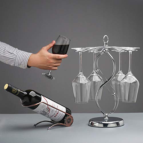 FIAMER Countertop Wine Glass Holder Stemware Rack Air Drying System Kitchen Bar Storage Rack Desktop Goblet Storage Rack Metal Glasses Display Stand⦠(15in*10.6in*5.9in)