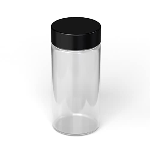 Tafts ROUND Glass Spice Jars & Bottles l 33% Thicker - 12 Pcs Glass Spice - 3 oz or 4oz Empty Glass Spice Seasoning Containers l Shaker Lids and Airtight Caps l Aluminum Finish (Round, Black)