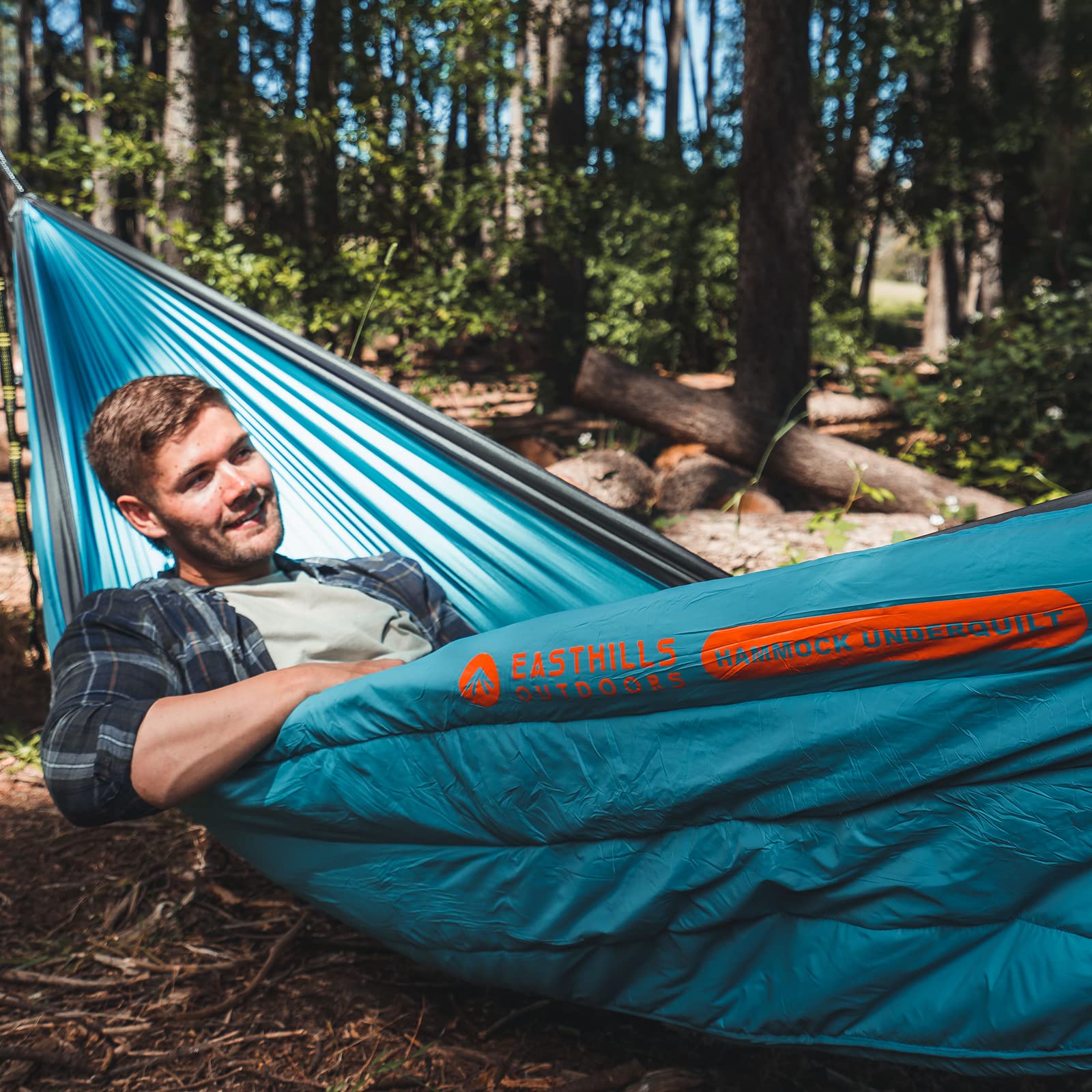 Easthills Outdoors Snuggler Hammock Underquilt - Full-Length underquilt for Hammock, 4-Season Warmth for Camping, Backpacking, Hiking Orange/Blue