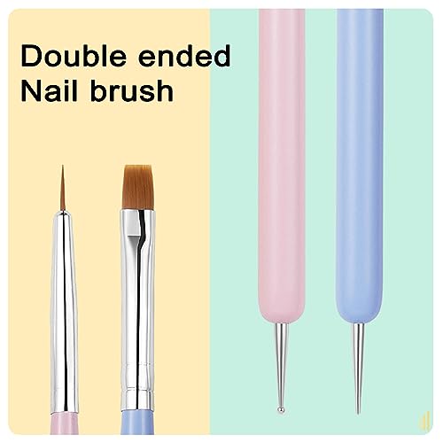 GEMBITYFUL Nail Art Brushes 6Pcs Painting Nail Brushes Nail Art Liner Brushes and Nail Art Dotting Pens for Salon