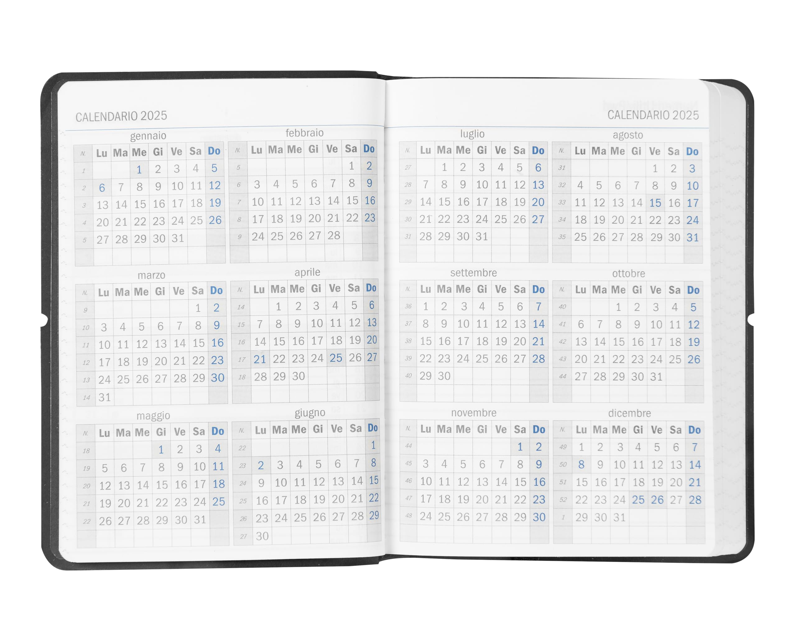 COMIX U, Mini - 2024 Daily 12 Month Diary with Calendar, Planner, Space for Notes and Notes - 11 x 15.3 h cm - Black and White