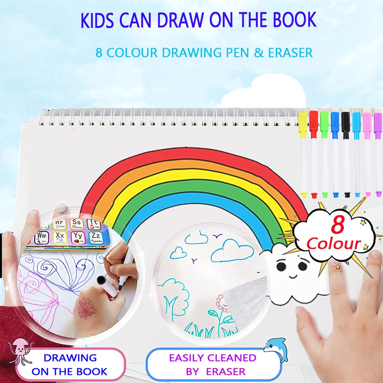 UOMNICUE Montessori Busy Book, 30 Themes Preschool Busy Book for Toddlers 3-6 Year Old, Preschool Learning Activity Book Quiet Book, Preschool Learning Materials for Autism Sensory & Kindergarten