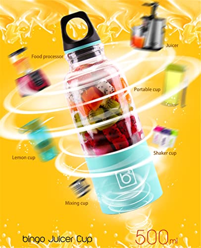 Portable Blender, Personal Blender for Shakes and Smoothies, Rechargeable USB High Speed 4-Blades Fresh Fruit Mixer Mini Juicer Cup,Handheld Blender for Sports Travel and Outdoors Pink