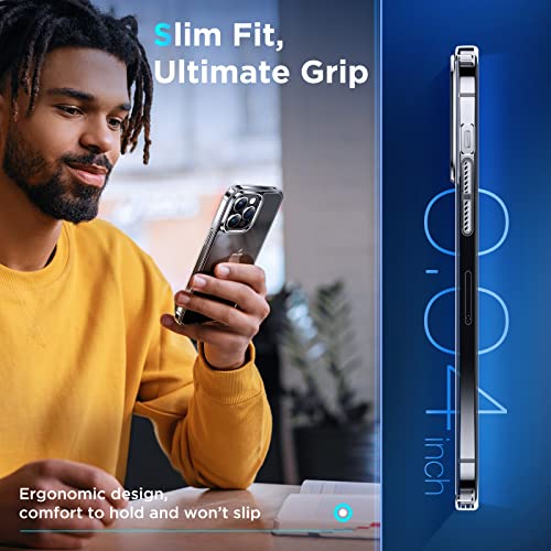 Simtect Ultra Clear Designed for iPhone 14 Pro Max Case, [Non-Yellowing] [10 FT Military Drop Protection] Slim Fit Yet Protective Shockproof Bumper with Airbag Phone Case Cover 6.7 Inch- Crystal Clear